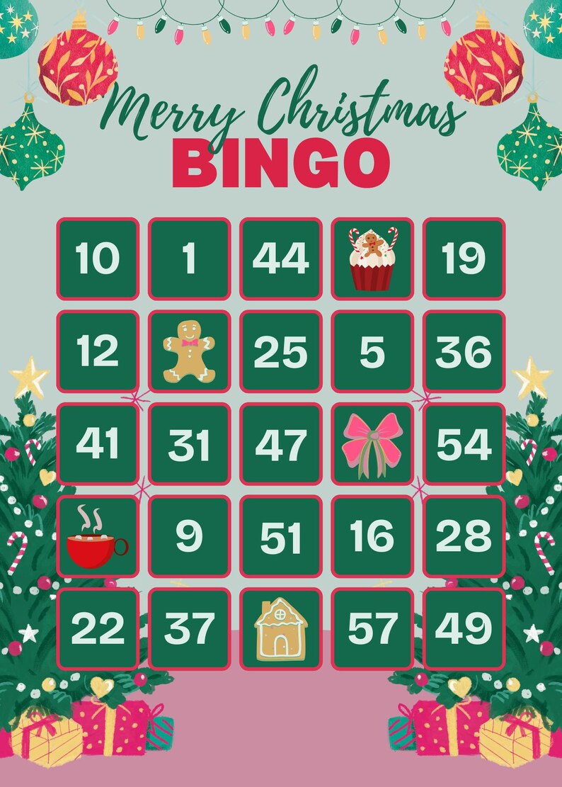 50 Christmas Party Games Printable Bundle | Christmas Bingo Trivia Word ...