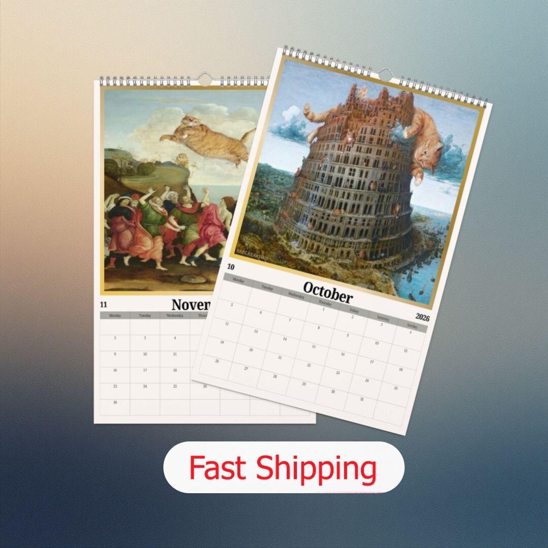 2026 Renaissance Cat Calendar • Funny Wall Calendar - Etsy