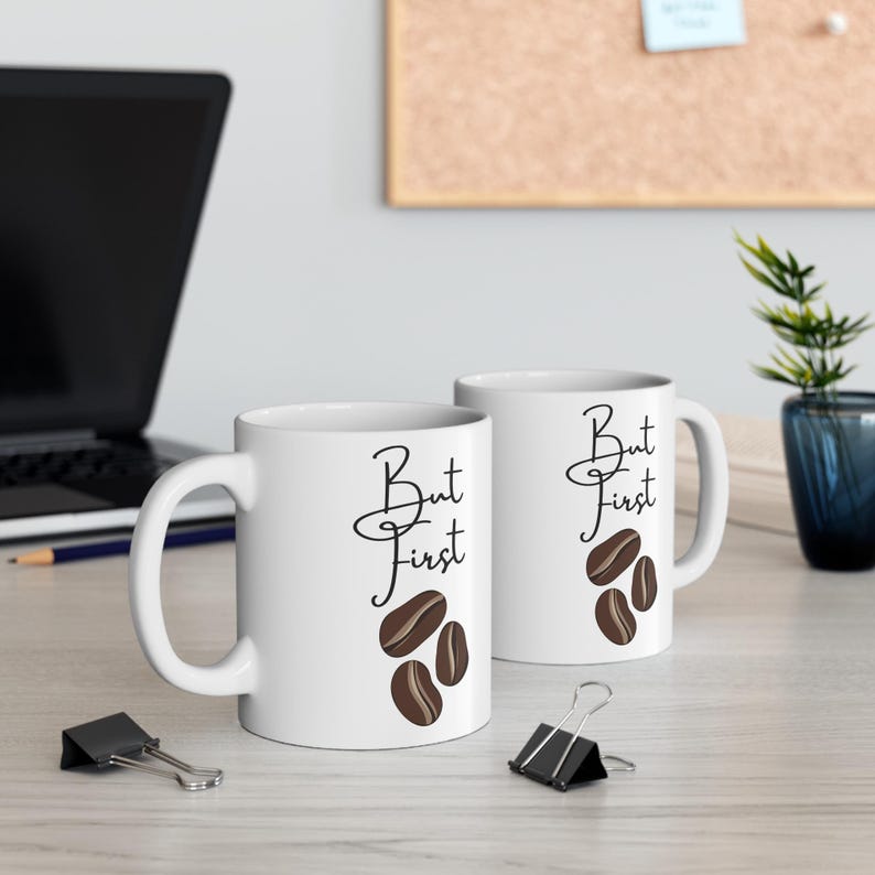 But First Coffee Mug | Coffee Beans Ceramic Mug - Etsy UK