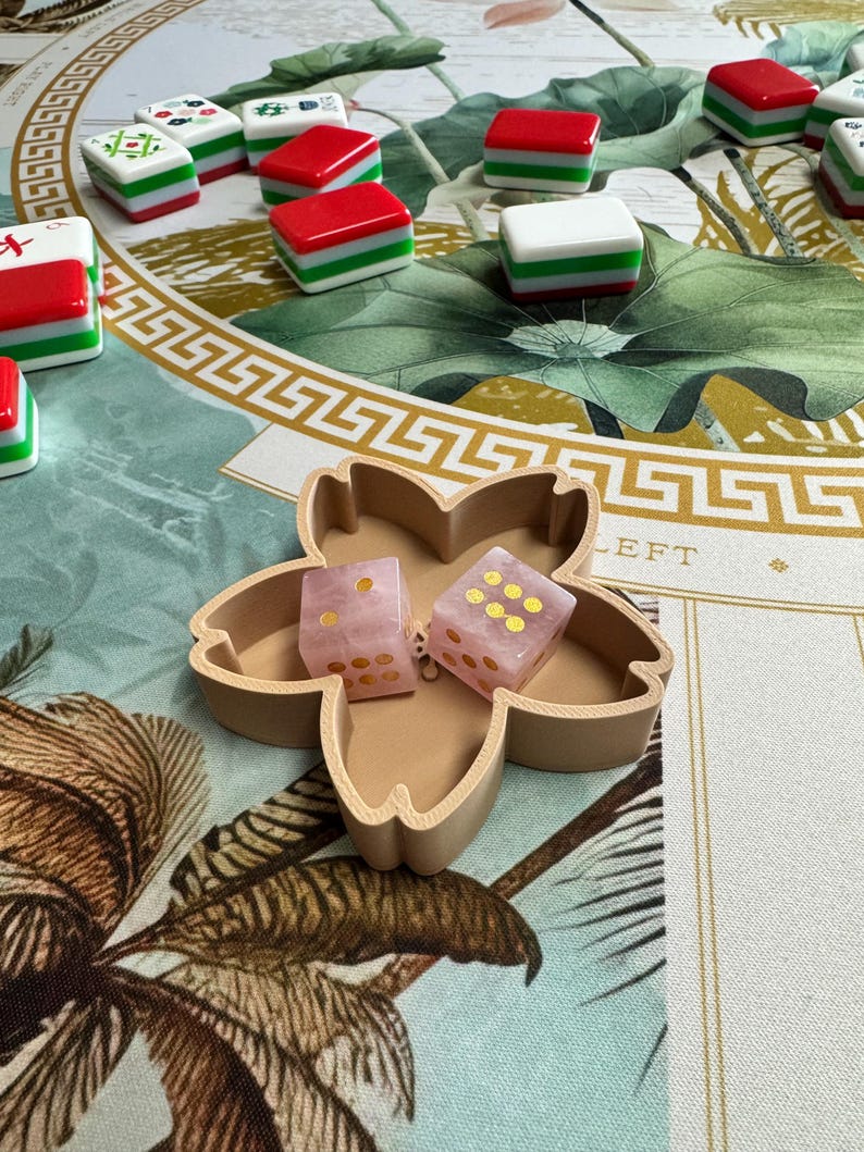 3D Printed Mahjong Trinket Dish | Game Night Dice Tray Accessory - Etsy