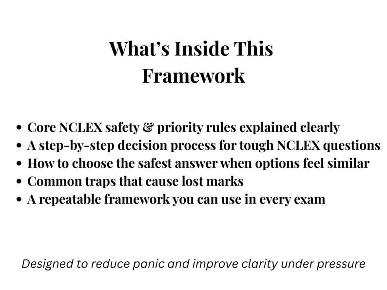 NCLEX Safety & Priority Framework | Calm Decision-making Guide | Stop Overthinking NCLEX ...