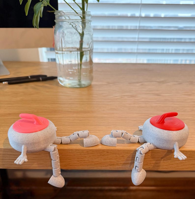 Curling Stone Buddy - 3D Printed Articulated Flexi Desk Figure - Winter ...
