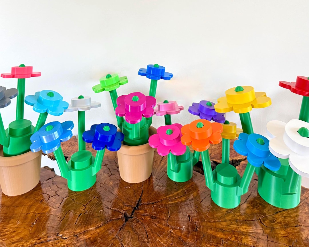 Building Block Flowers Bouquet | 3D Printed Brick Flowers | Mix & Match ...