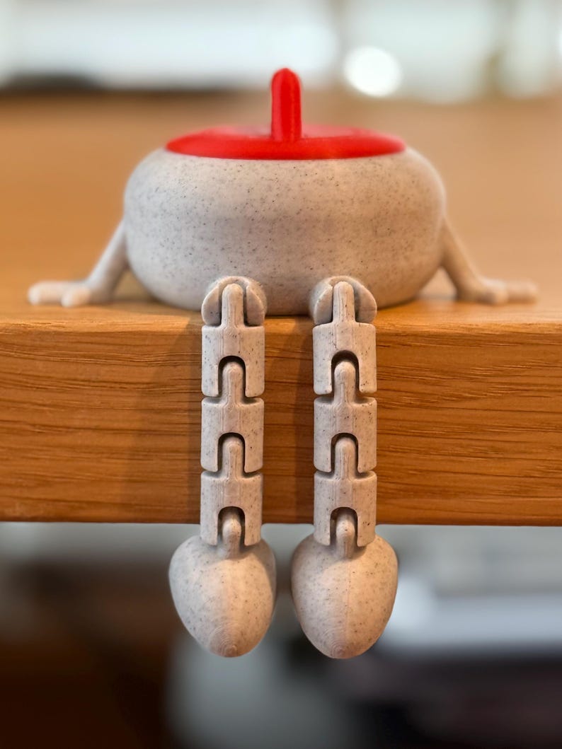 Curling Stone Buddy - 3D Printed Articulated Flexi Desk Figure - Winter ...