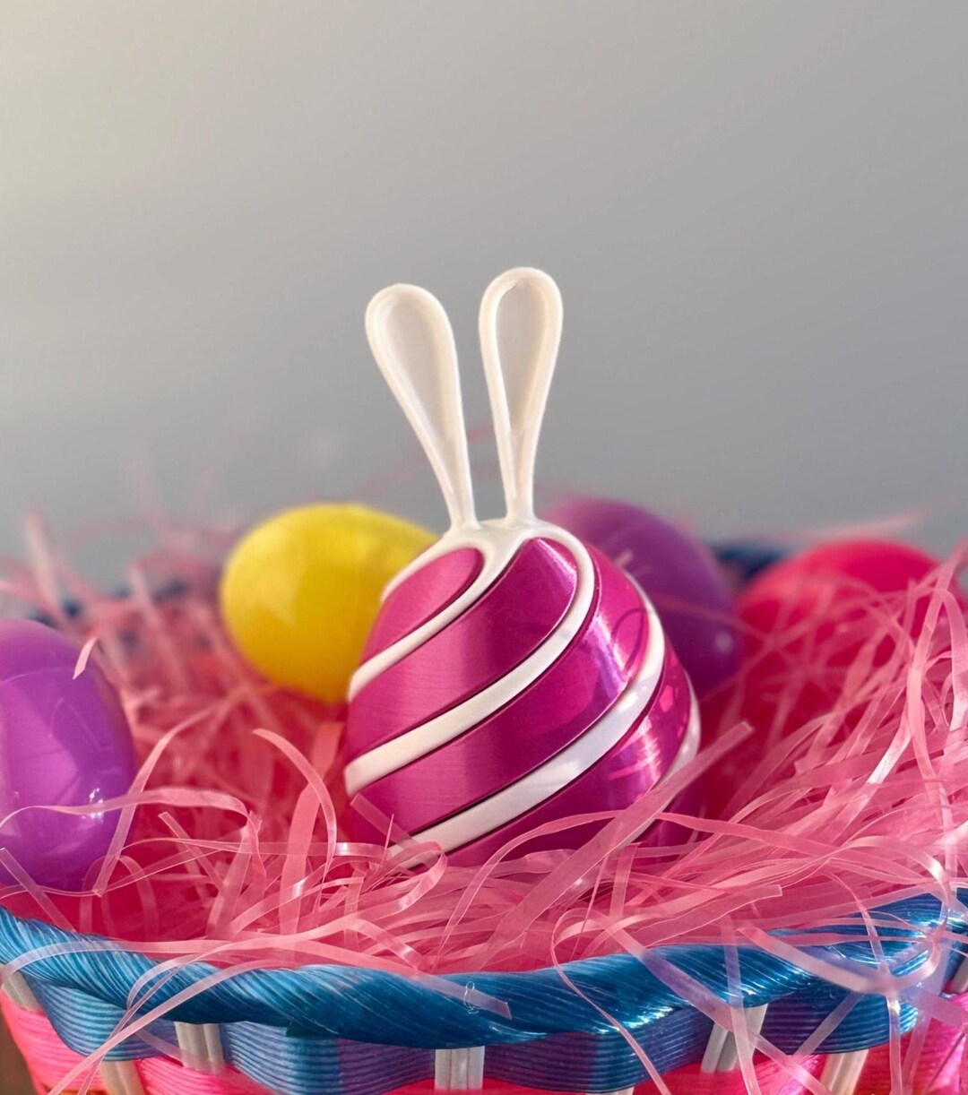 Easter Bunny Egg Fidget Toy, Spiral Twist Desk Toy, 3D Printed Sensory ...