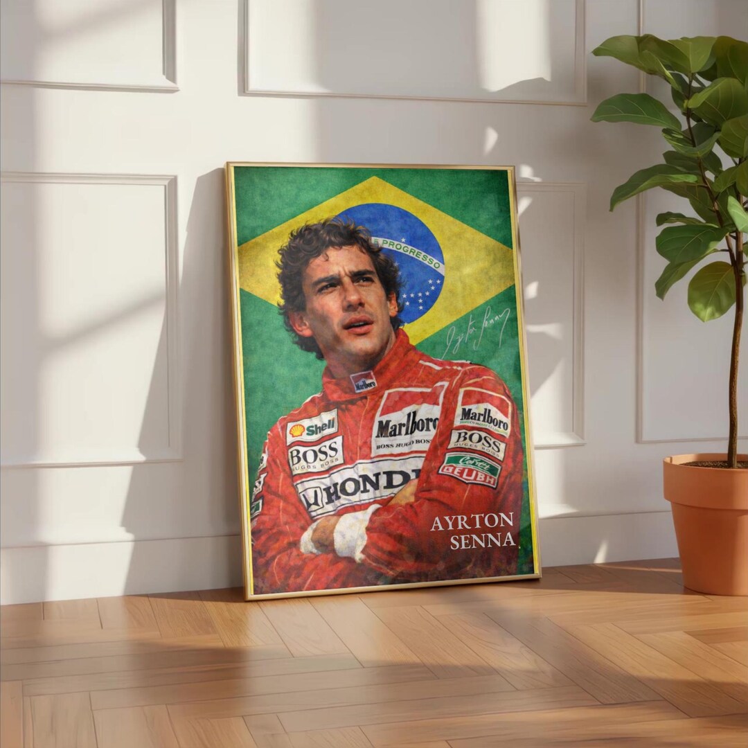 Ayrton Senna Poster | F1 Racing Art | Brazil F1 Print - Etsy