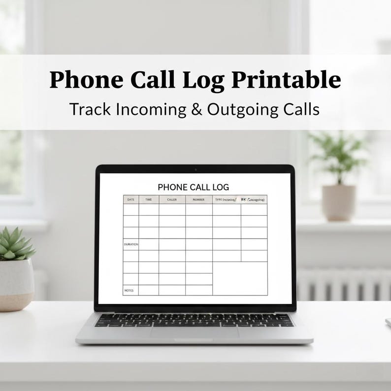 Phone Call Log Printable | Business Call Tracker Template (digital ...