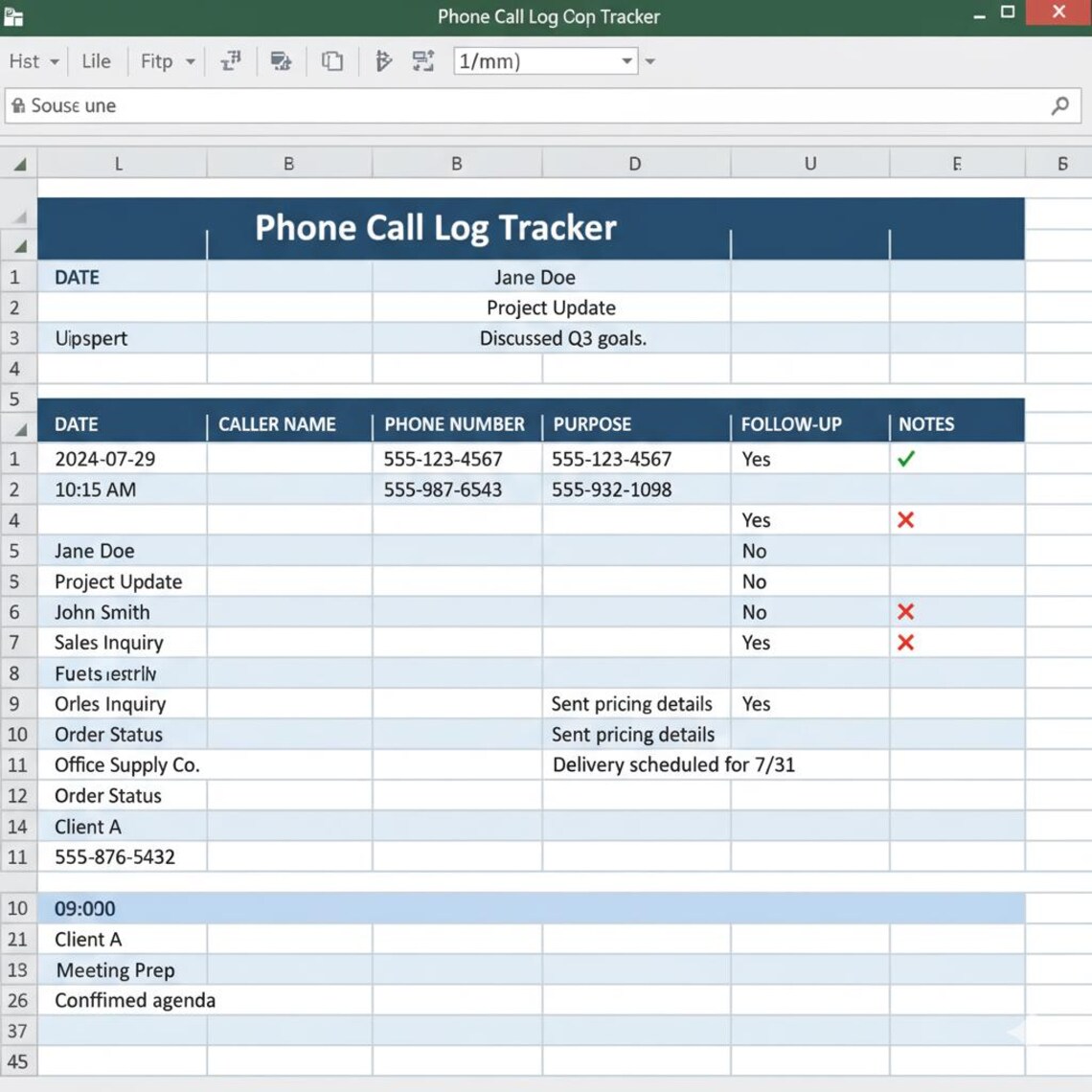 Phone Call Log Printable | Business Call Tracker Template (digital ...