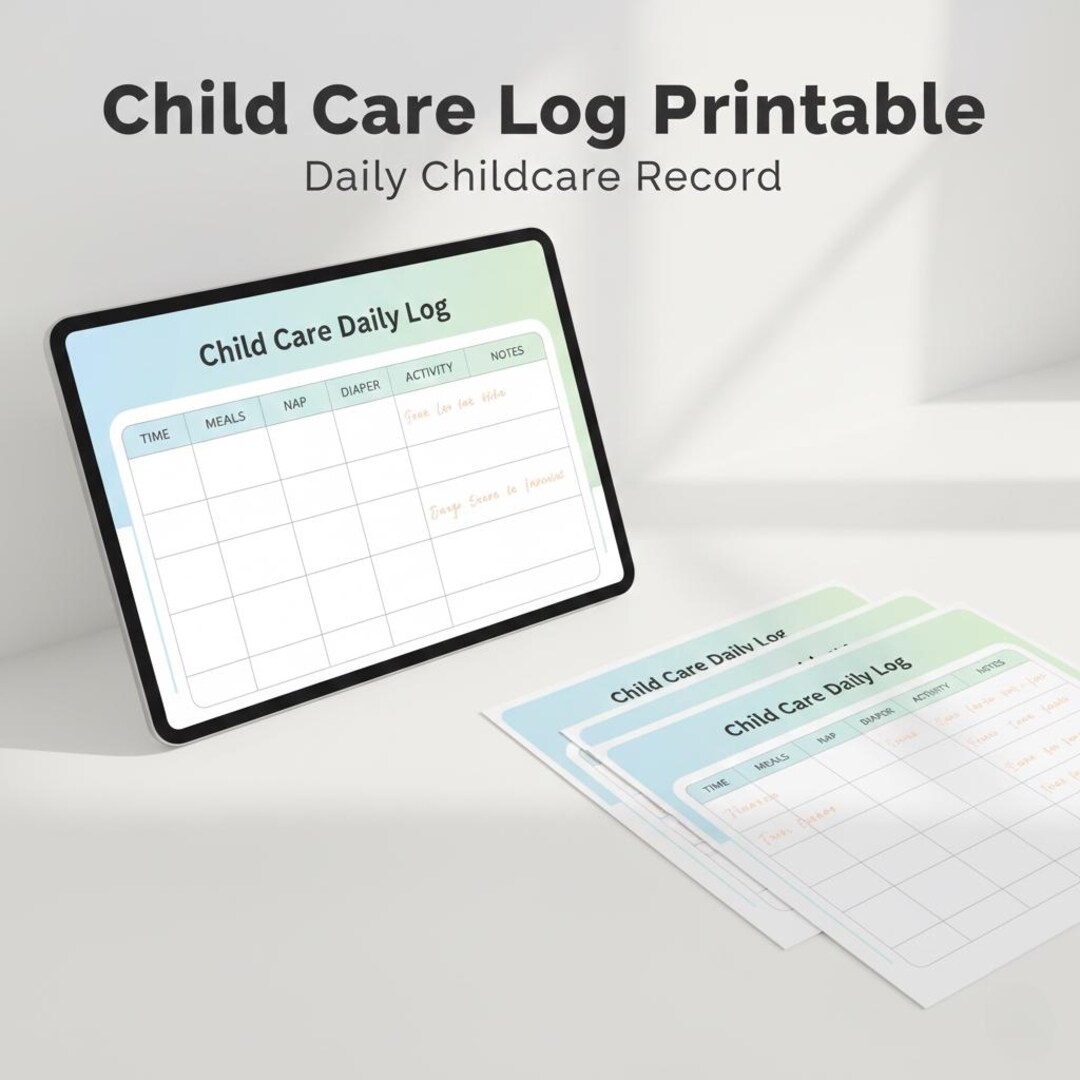Child Care Daily Log Printable | Babysitting Tracker (digital Download ...