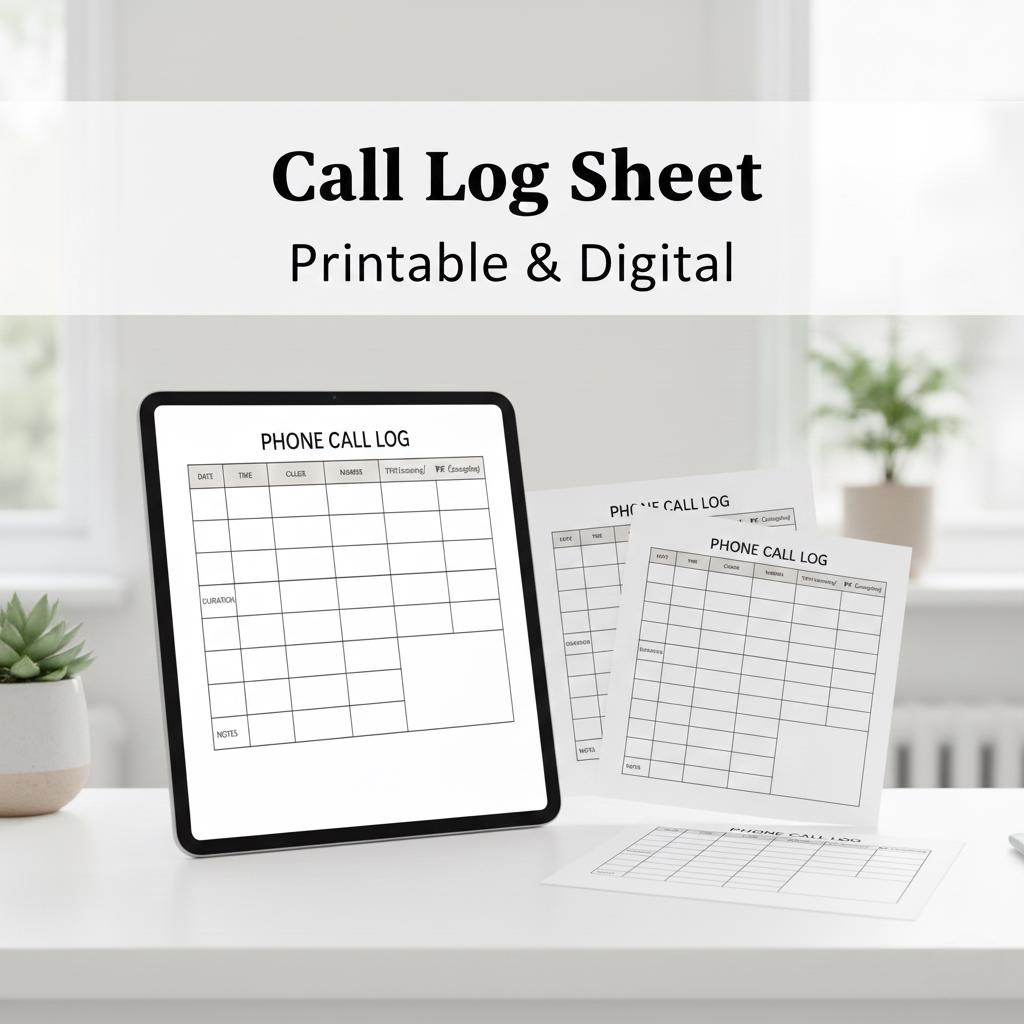 Phone Call Log Printable | Business Call Tracker Template (digital ...