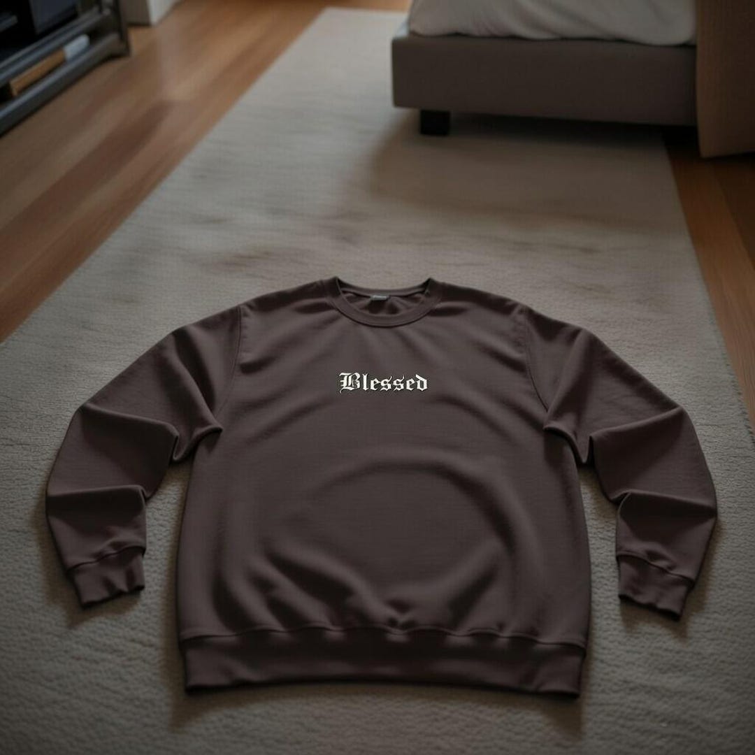Blessed Script Chest, Sweatshirt | Cherub Graphic Back 1977 Vintage ...