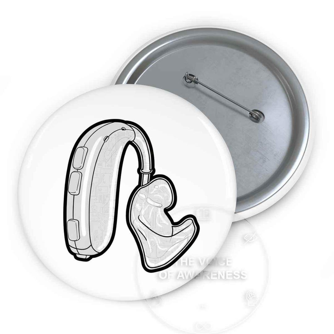 Hearing Aid Enamel Pin, HOH Awareness Badge, Deaf Culture Accessory ...