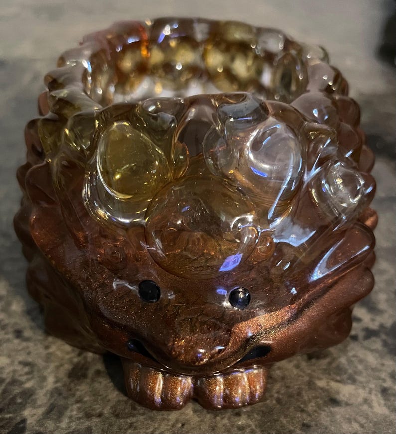 Resin Hedgehog Candle Holder. - Etsy