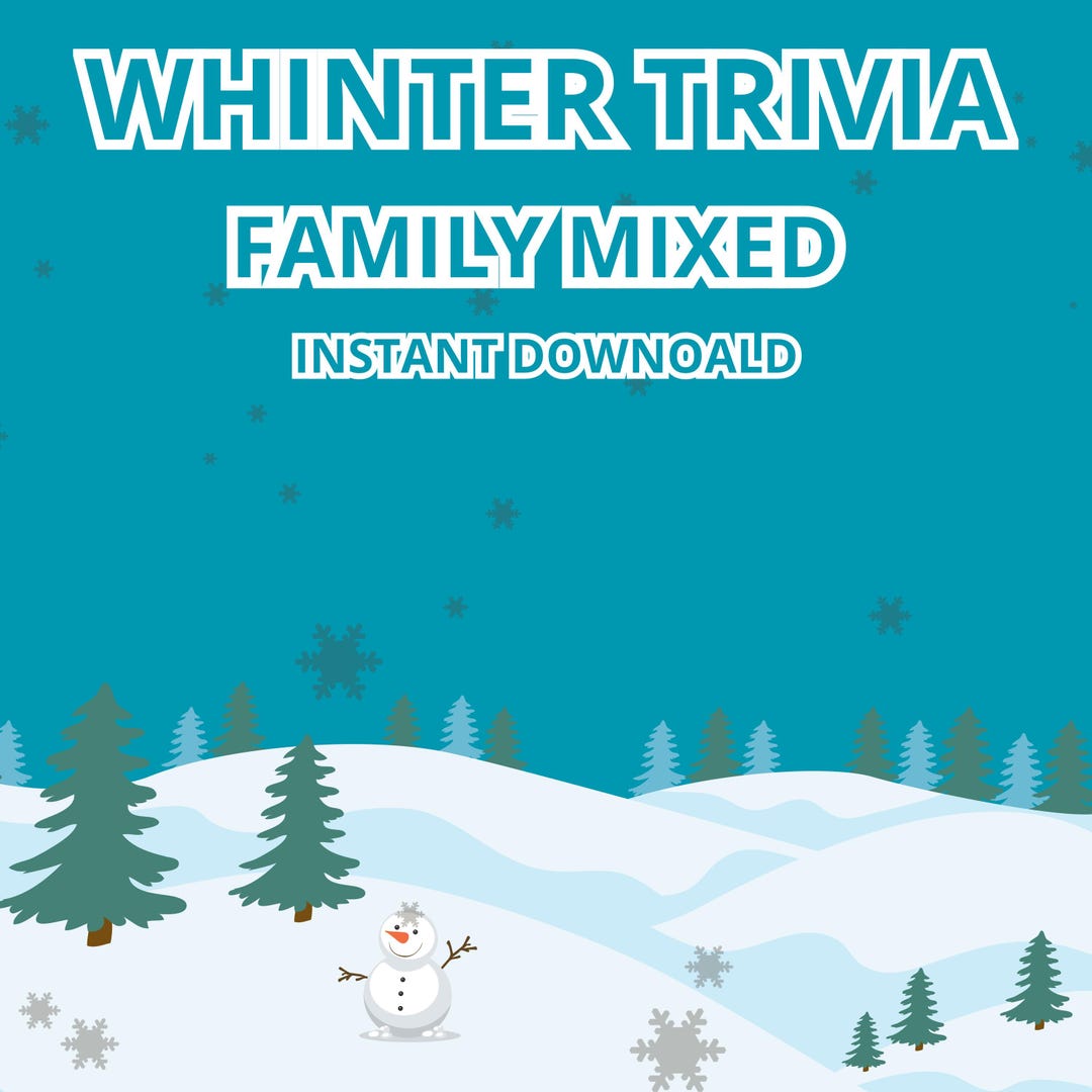 Winter Trivia Game for Family | Printable Winter Quiz | Holiday Party ...