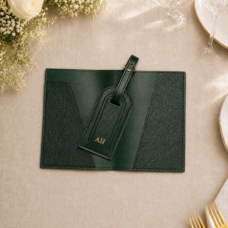 Personalized Leather Luggage Tag, Custom Engraved Travel Accessory ...