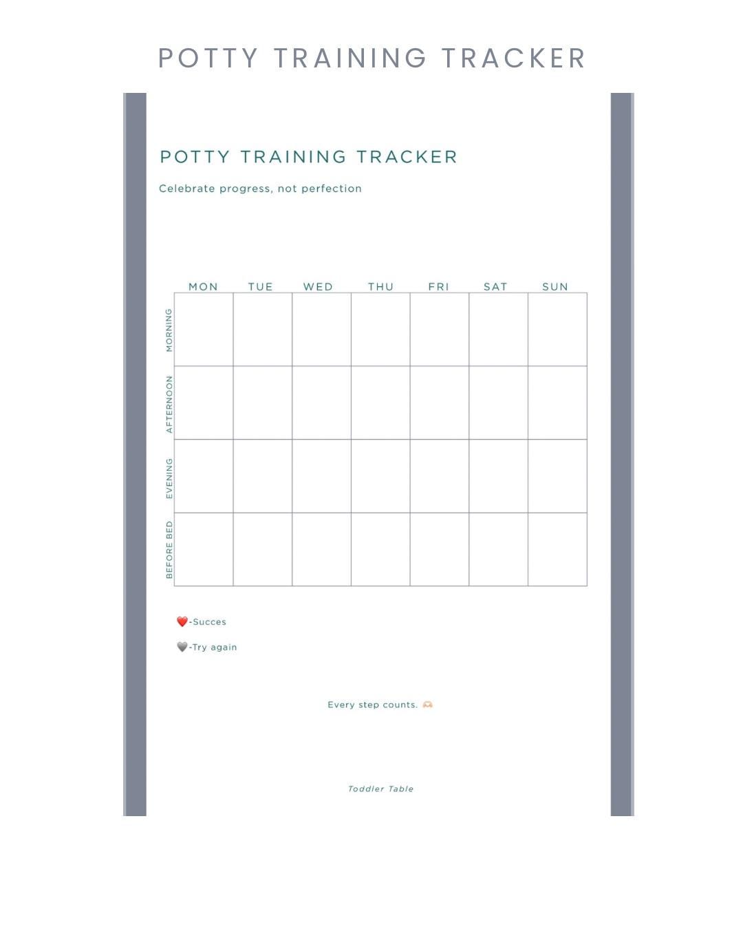 Potty Training Tracker Printable | Toddler Toilet Chart | Minimal ...