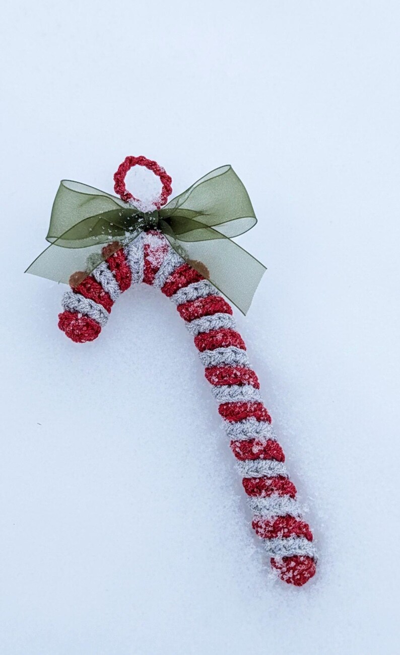 Crochet Christmas Candy Cane PDF Pattern, Tree Ornament for Holiday ...