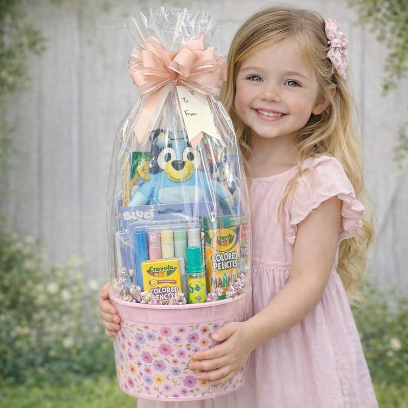 Bluey Easter Gift Basket With Crayola Art Supplies, Kids Surprise Bag ...