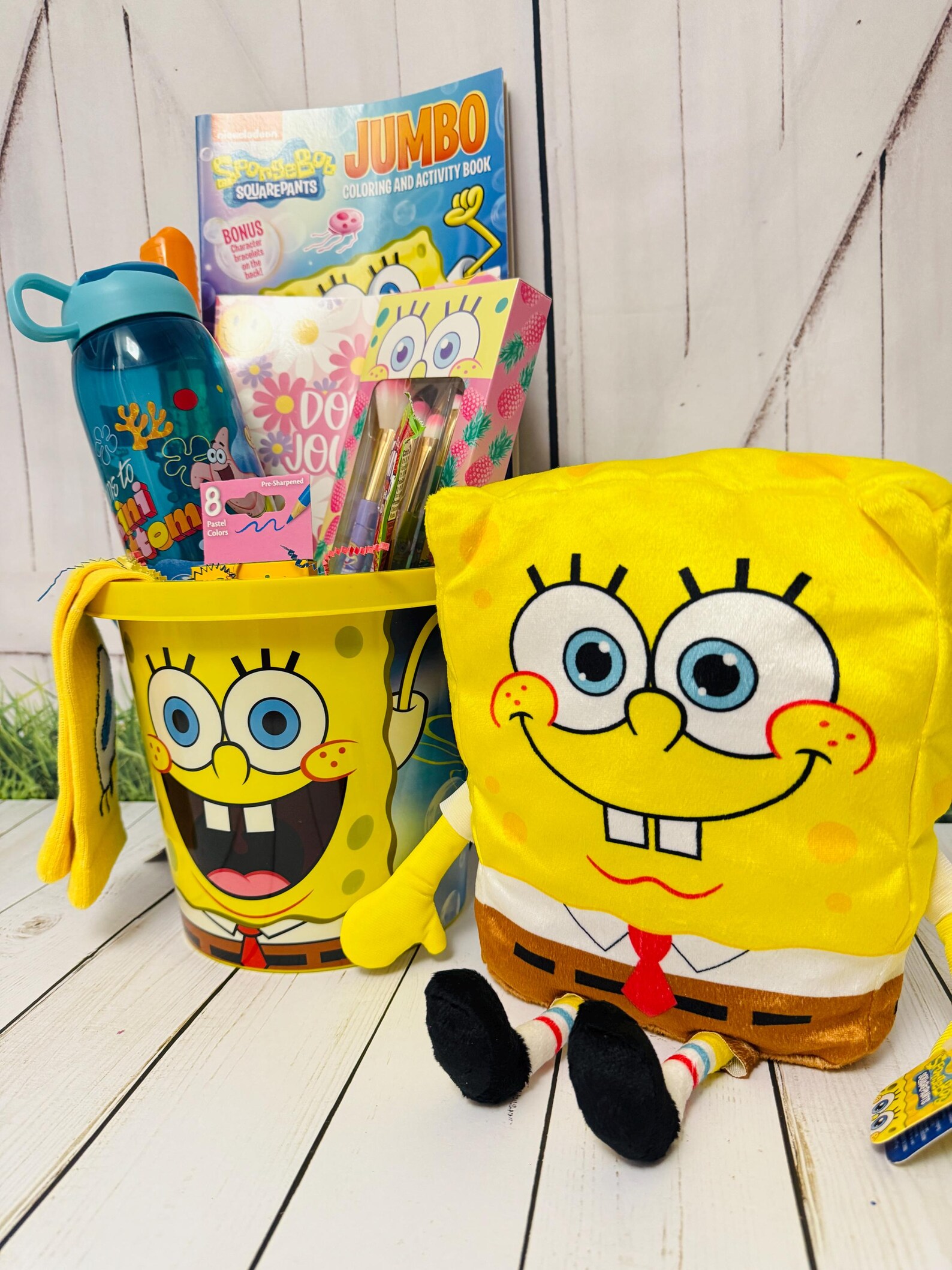 Spongebob Squarepants Easter Gift Basket – Plush, Coloring Book, Water ...
