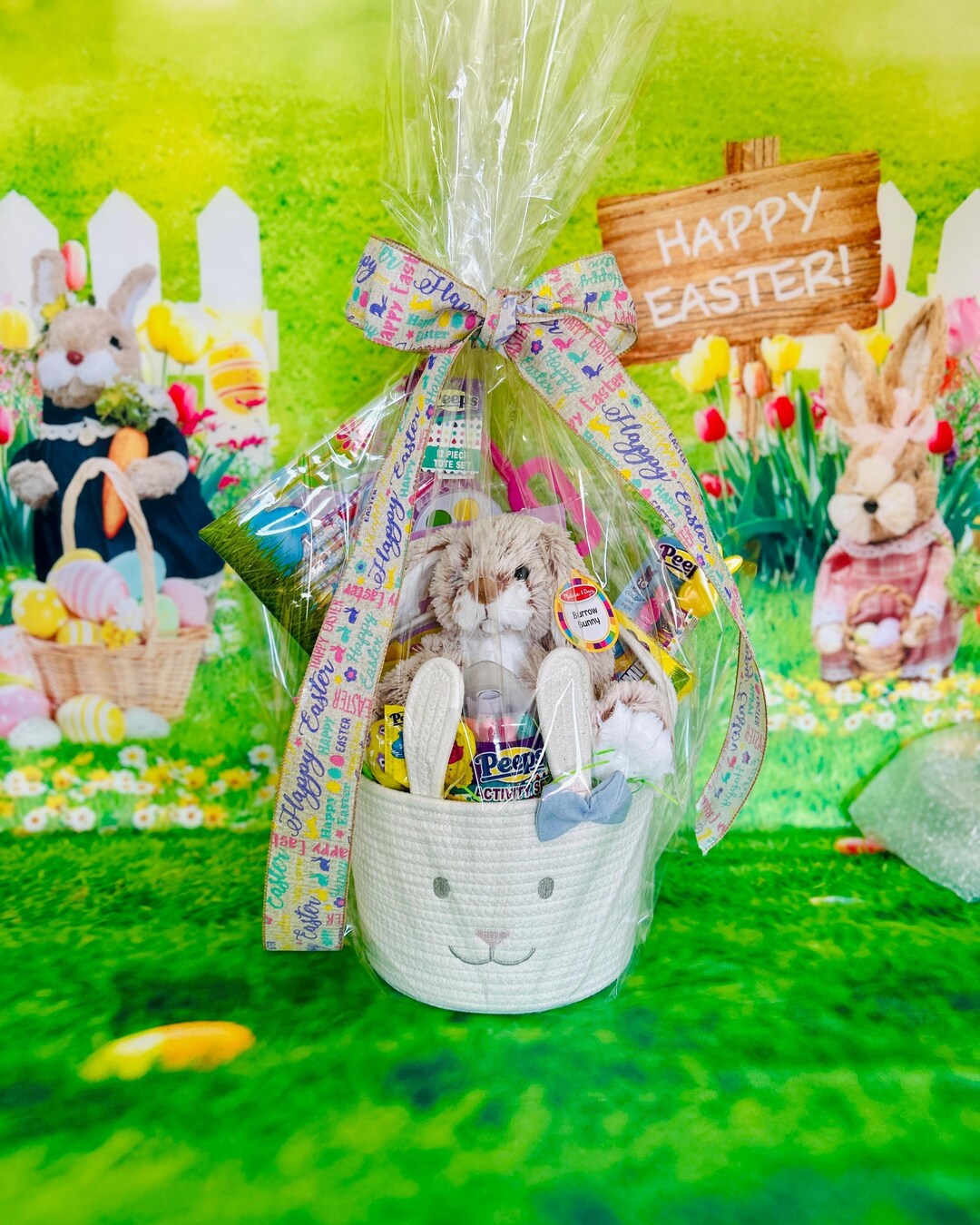 Easter Bunny Gift Basket With Plush, Candy, Activities for Kids - Etsy