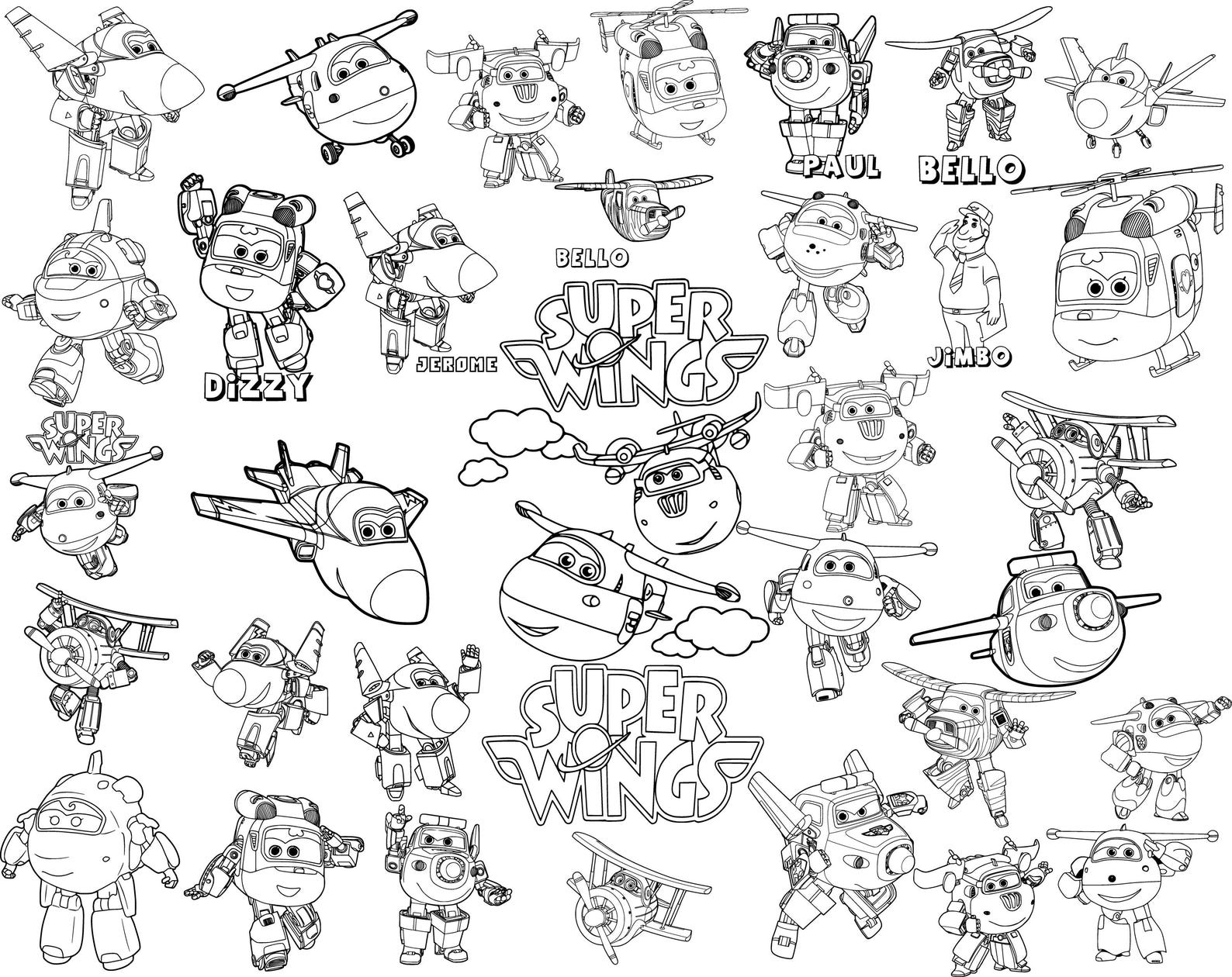 Super Wings SVG Bundle | 34 Designs Kids Airplane Characters, Jett ...