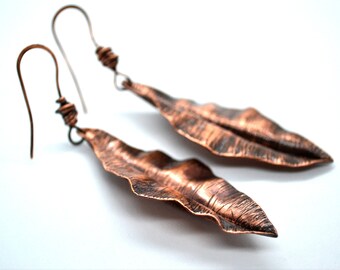 FOLDED FERN LEAVES Handforged Embossed Fern Leaves Bronze 2 - Etsy