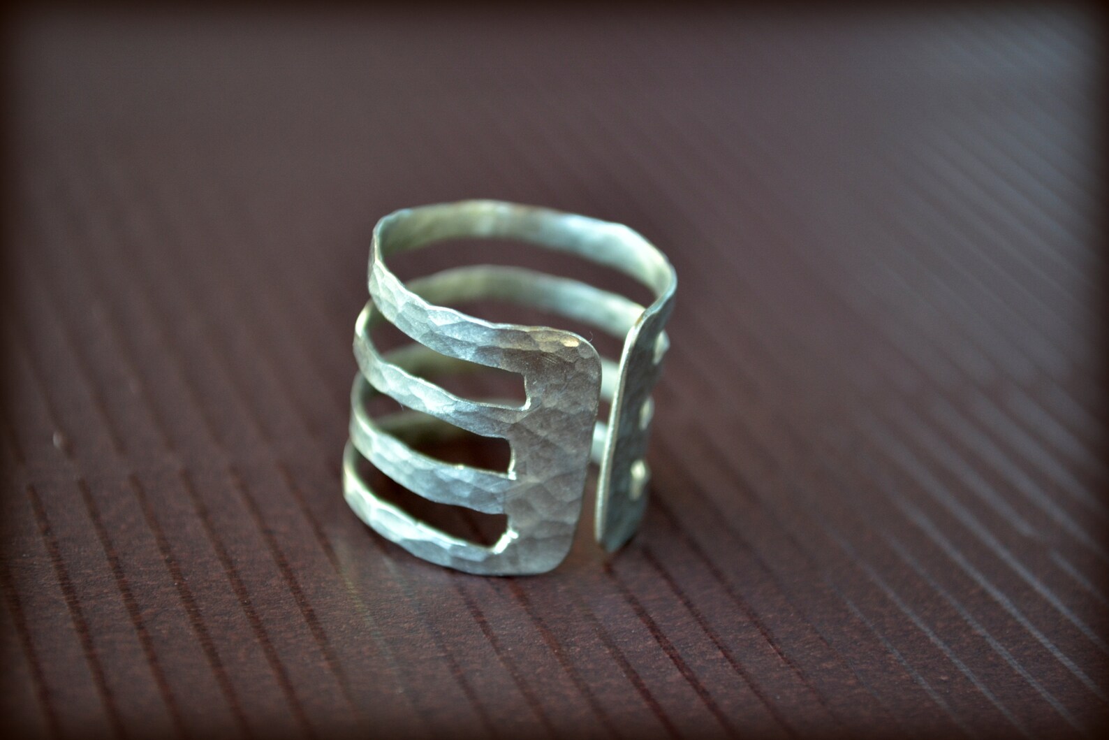 4 Band Ring Four Parallel Lines Ring Open Bar Ring Modern | Etsy