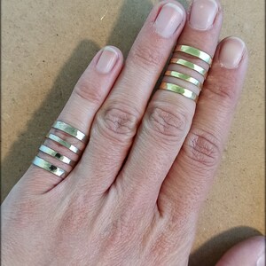 4 Band Ring Four Parallel Lines Ring Open Bar Ring Modern - Etsy