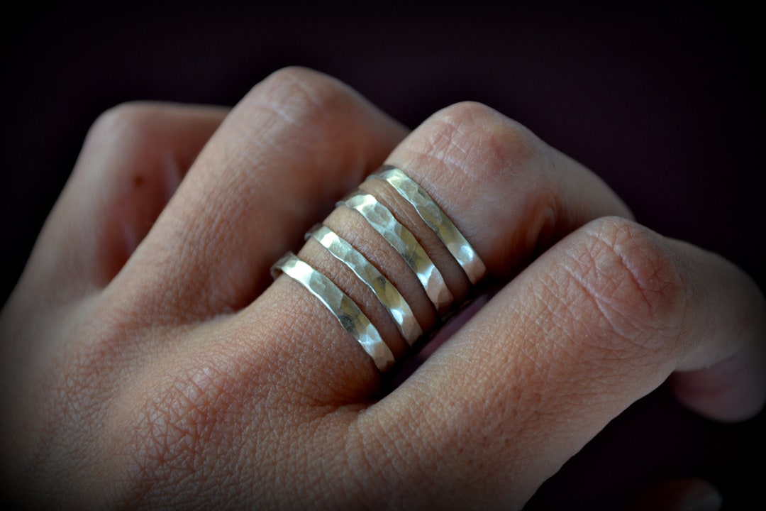 4 Band Ring Four Parallel Lines Ring Open Bar Ring Modern - Etsy