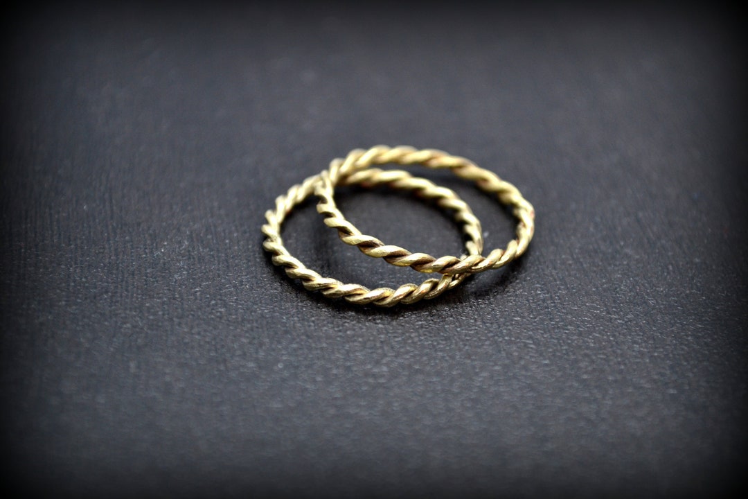 Twisted Round Ring: Stackable Dainty Woven Rope Band - Etsy