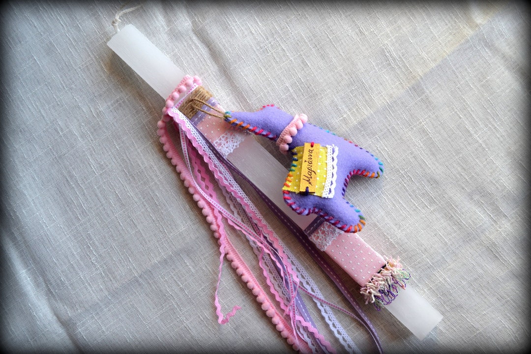 Lama Easter Candle for Girls, Personalized Easter Candle, Orthodox ...