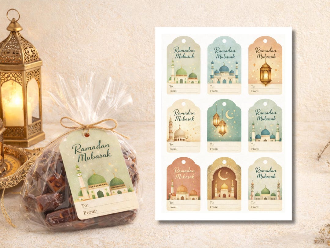 Ramadan Mubarak Gift Tags Printable | Luxury Islamic Gift Tags ...