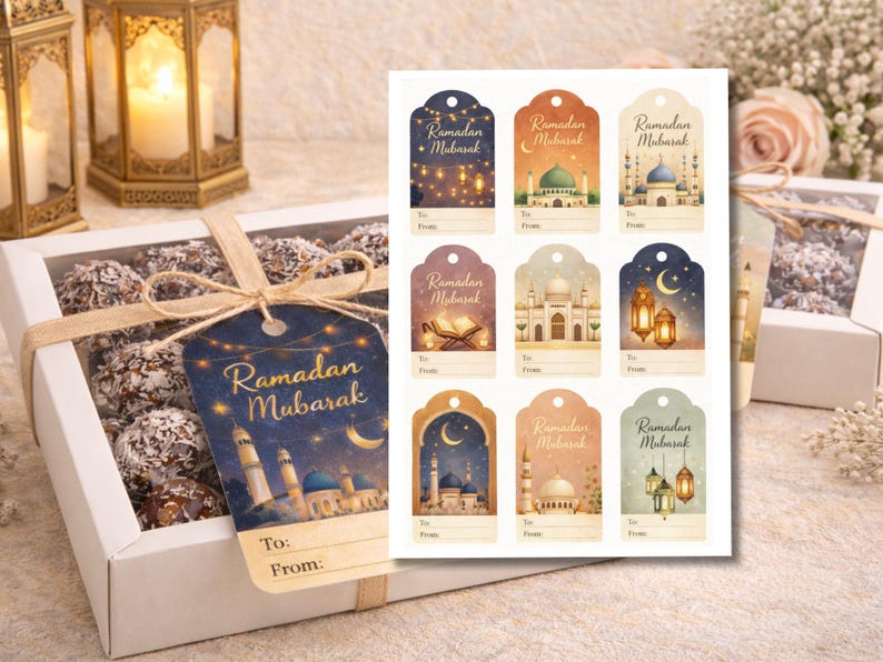 Ramadan Mubarak Gift Tags Printable | Luxury Islamic Gift Tags ...