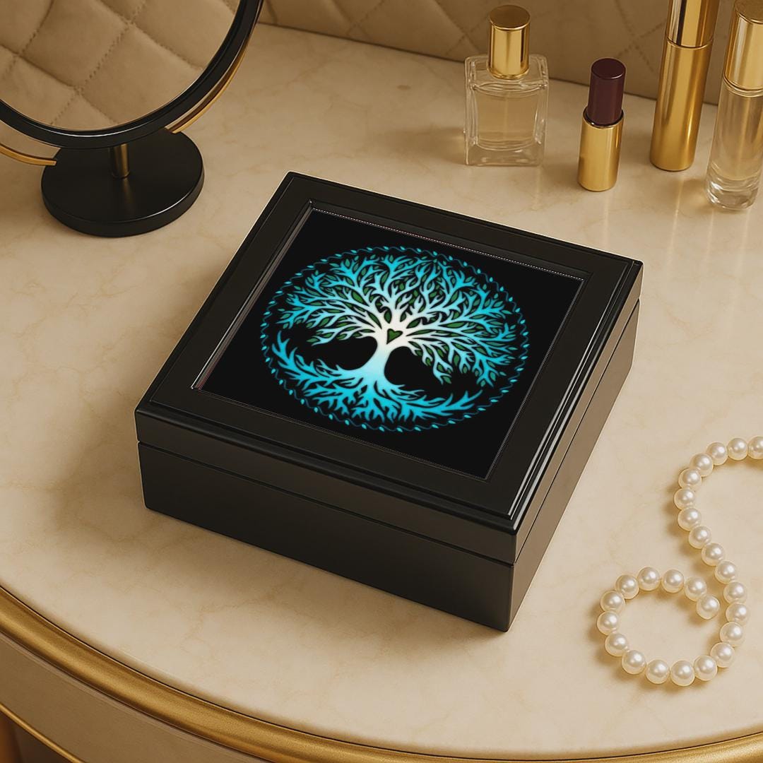 Tree of Life Jewelry Box, Aqua Blue Green Keepsake Storage - Etsy