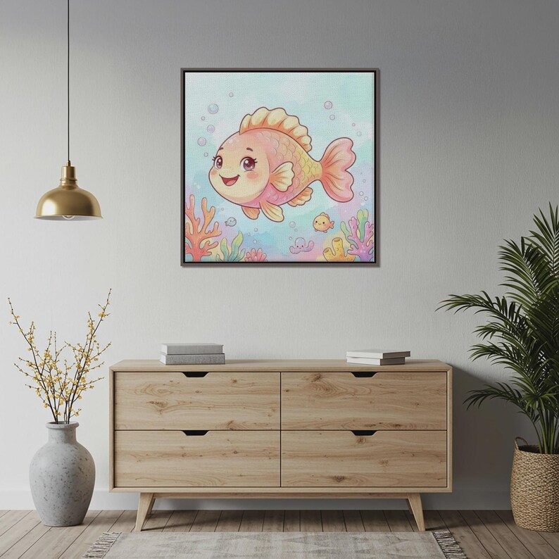 Fish Art, Pastel Underwater Scene, Nursery Wall Decor - Etsy