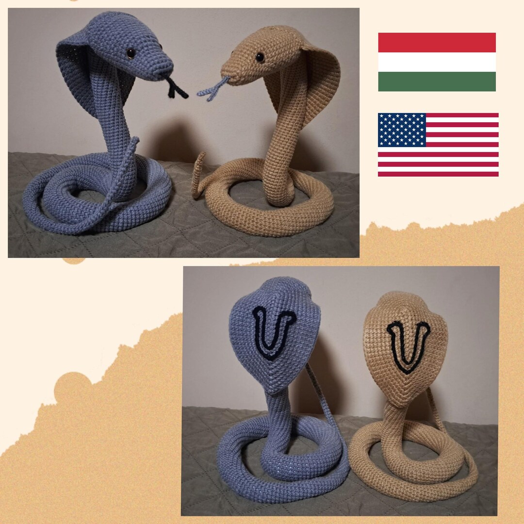 Easy Crochet Cobra Amigurumi Pattern ENG/HUN - Etsy