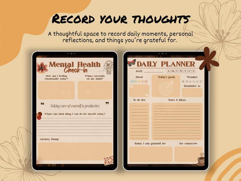 Aesthetic Digital Planner | Undated Daily, Weekly, Monthly Organizer ...