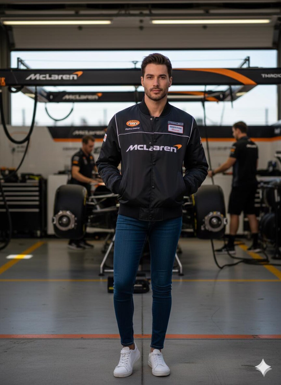 Mclaren Racing Bomber Jacket - Men's Formula 1 Style Paddock Coat - L ...