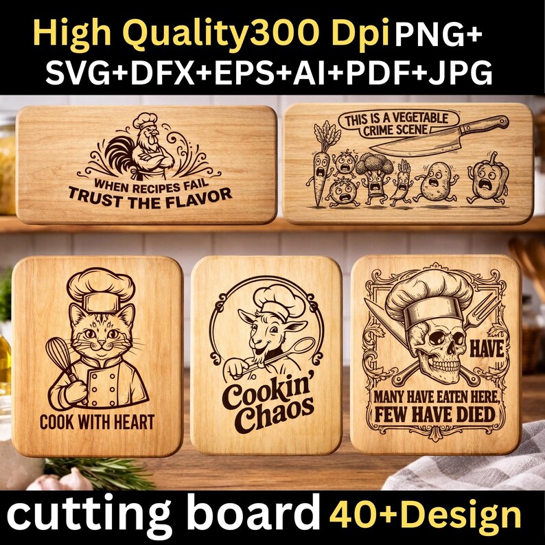 Cutting Board Svg, Funny Farm Animal Cutting Board SVG Bundle, Laser ...
