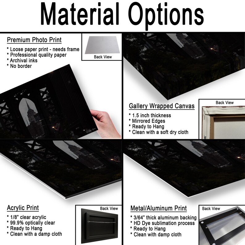 Empire State Building New York City Night Photo Art Print Manhattan ...