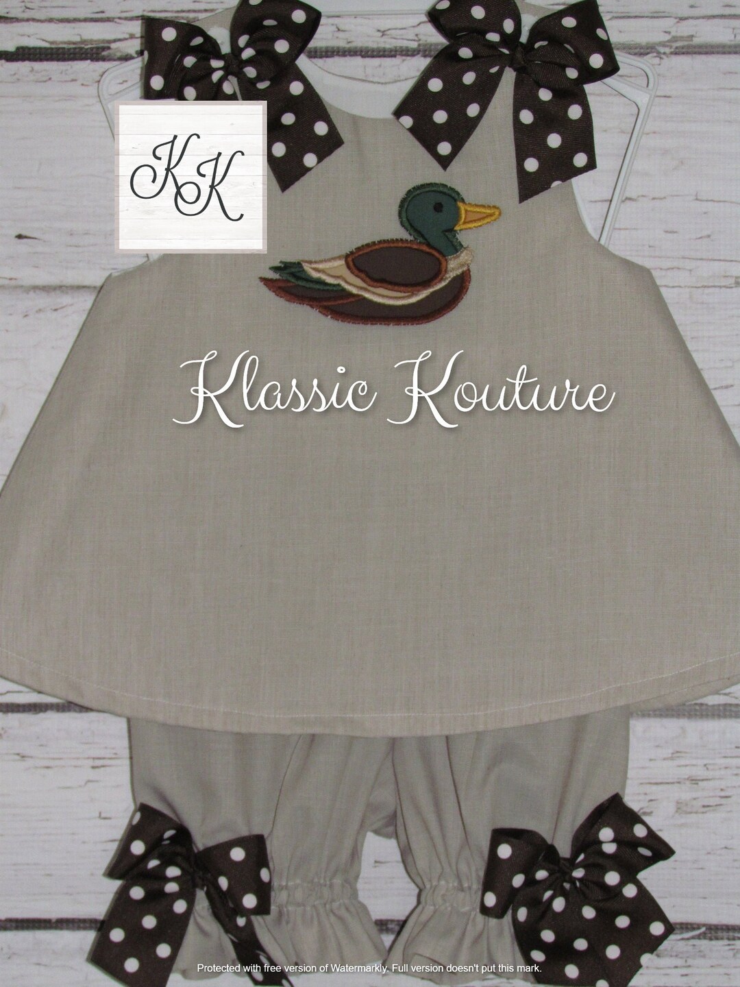 Girls Duck Hunting Mallard Duck Monogram Bloomer Set A-line Dress Fall ...