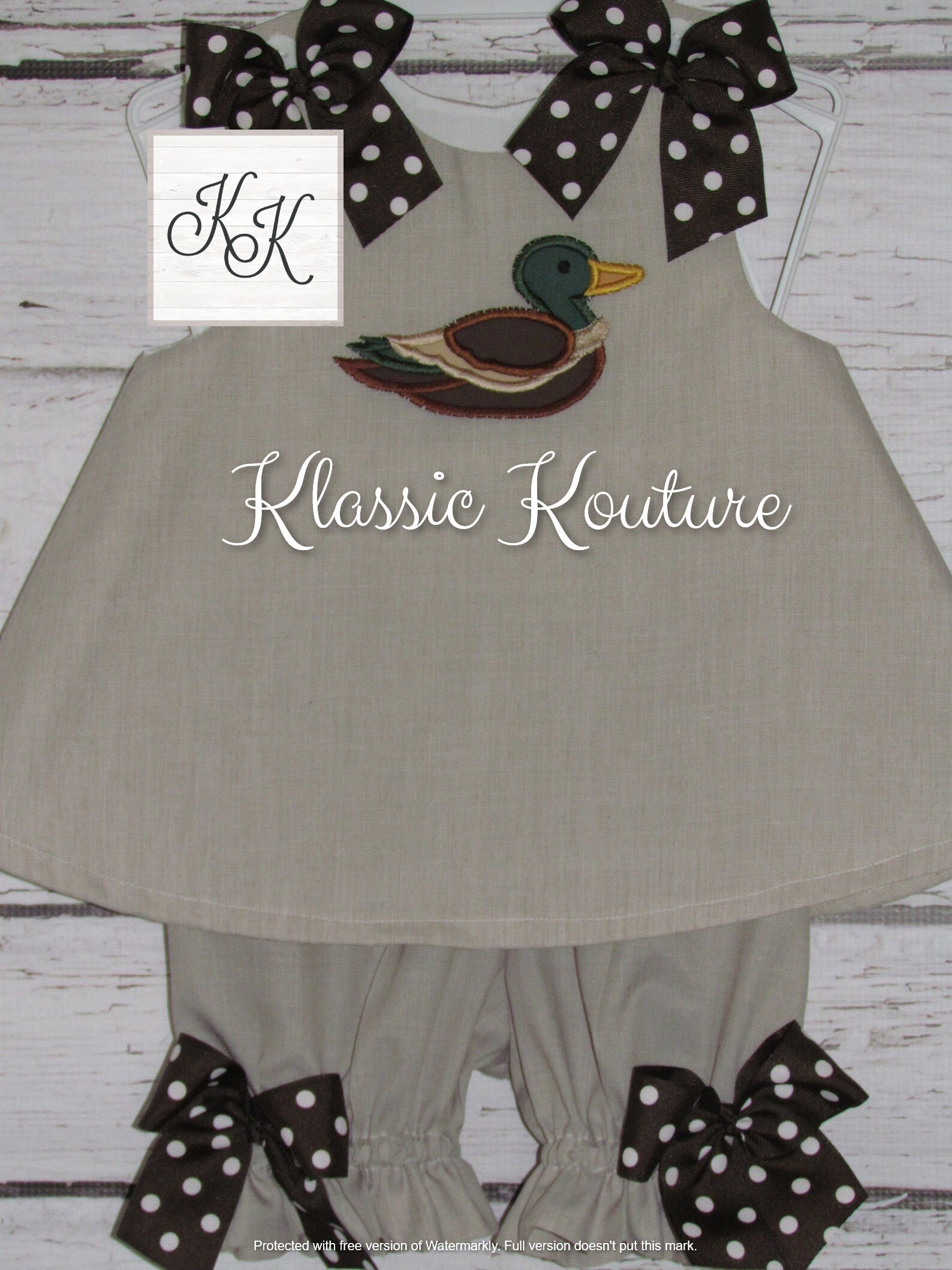 Girls Duck Hunting Mallard Duck Monogram Bloomer Set A-line - Etsy