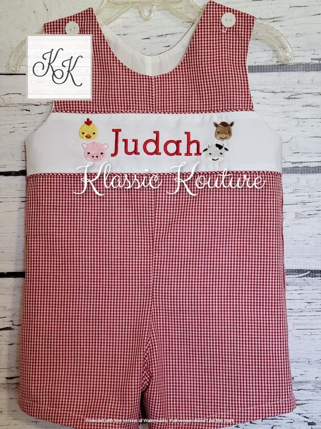 Barnyard Farm Animals Shortall Longall Romper Jon Jon First Birthday ...