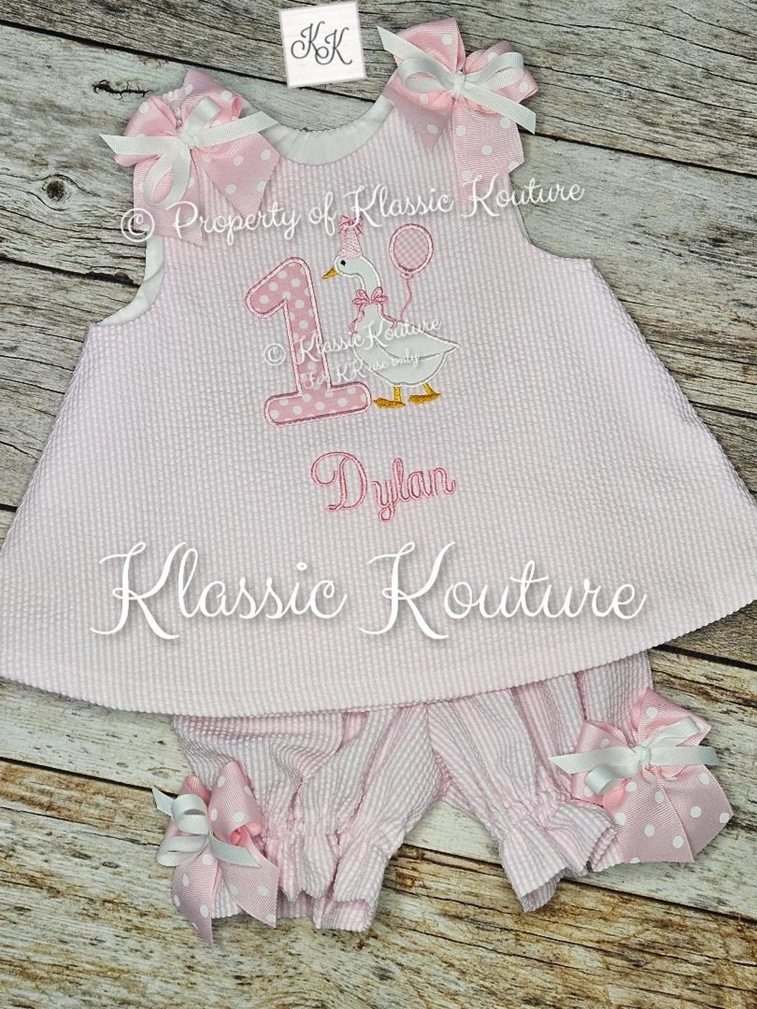 Goose ONE Silly Goose Birthday Bubble Bloomer Set A-line Dress Birthday ...