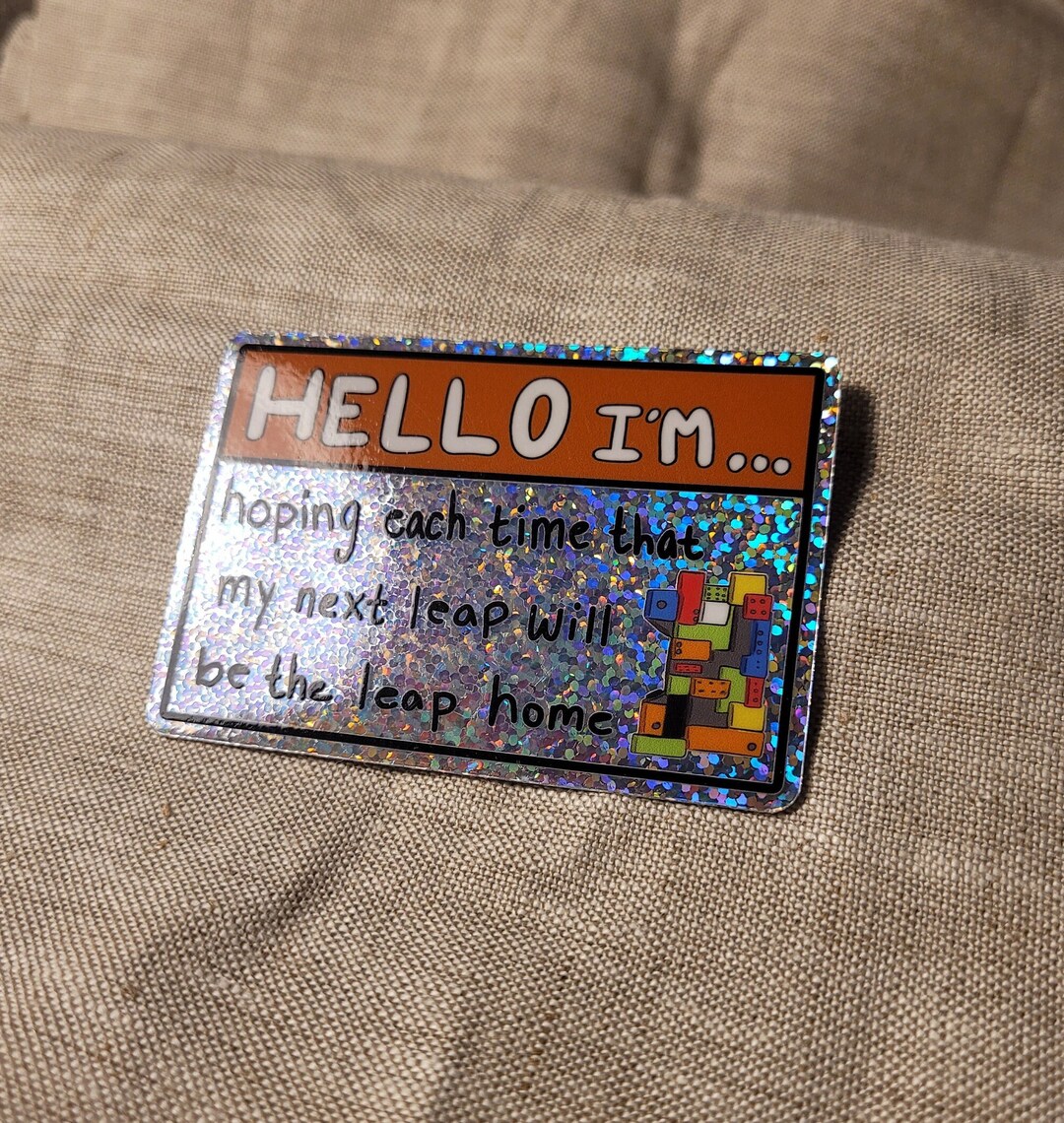 Quantum Leap Name Tag Holographic Glitter Sticker - Etsy