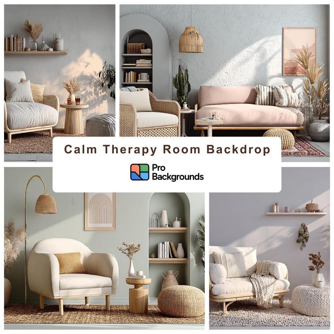 Therapist Office Zoom Background | Calming Teletherapy Backdrop (4K JPG ...