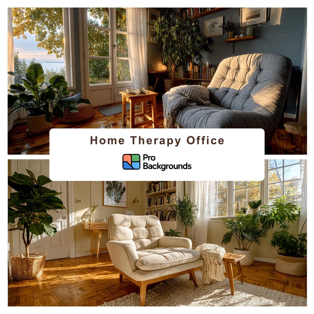 Calm Study Office Virtual Background | Therapy Zoom Background ...