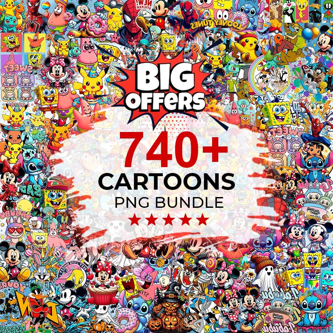 740+ Cartoon Mega Bundle Png, Cartoon SVG, Cartoons Bundle, Cartoon ...