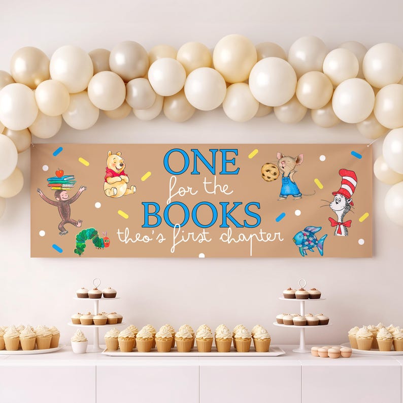 One for the Books – Birthday Banner, First Birthday Party Decor ...