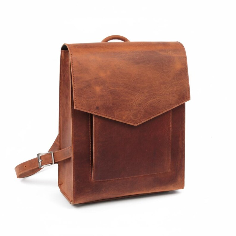 Handmade Leather Backpack for Women, Minimalist Laptop Work Rucksack ...